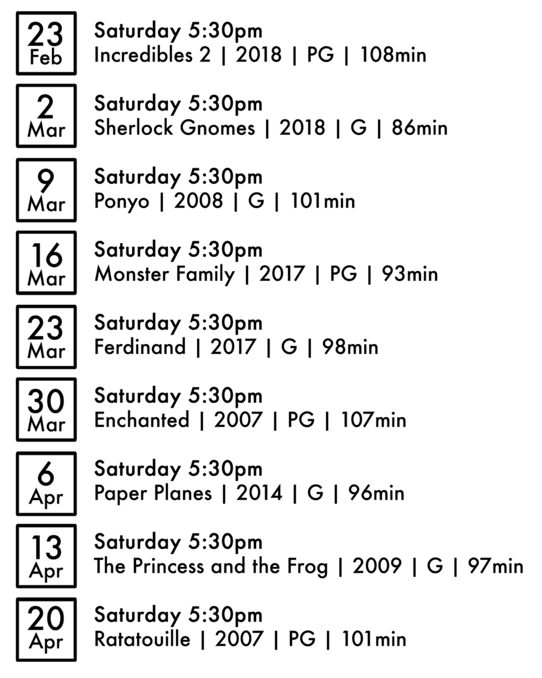 Free Flicks For Kids Film Season | screenarts
